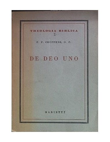 DE DEO UNO Theologia biblica I